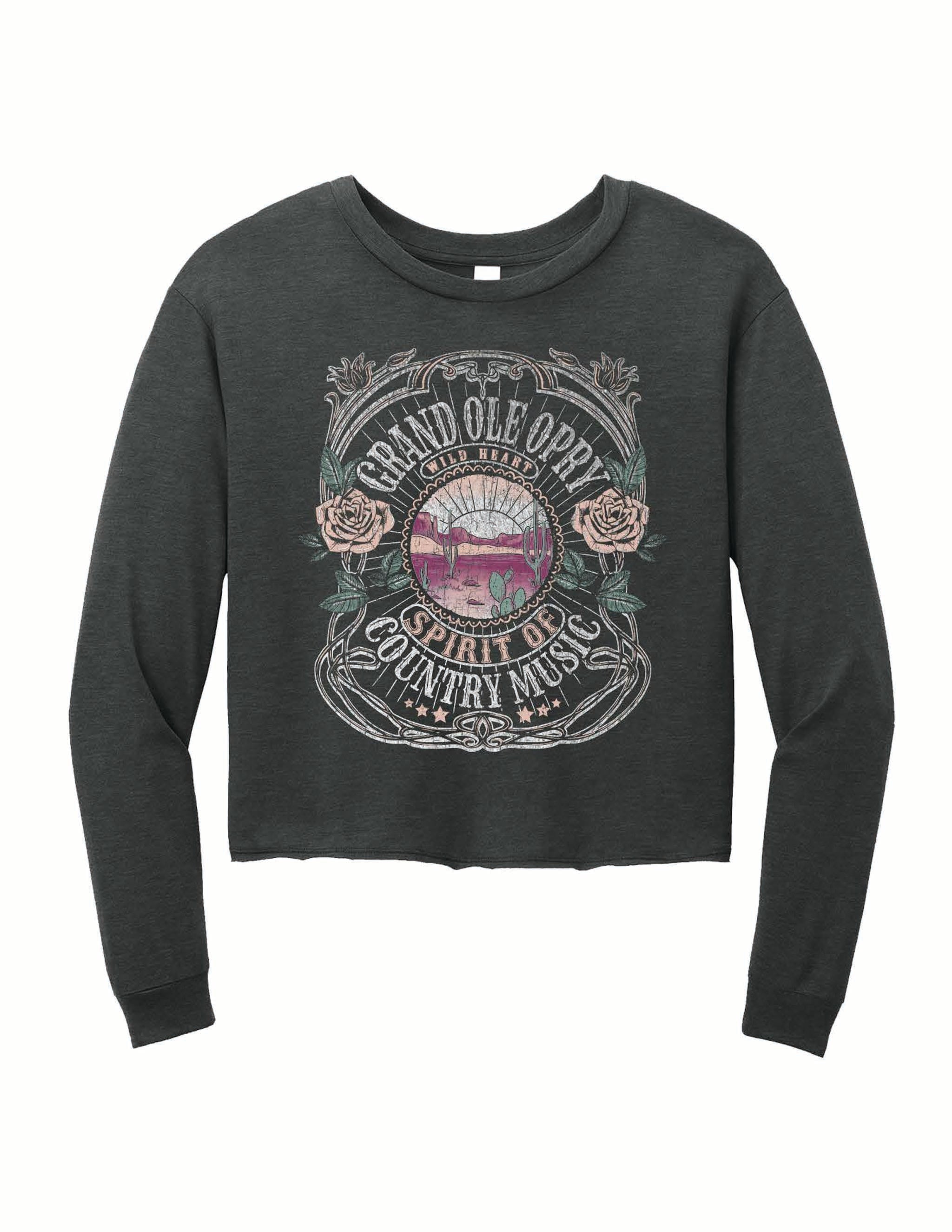 Opry Wild Heart Long Sleeve Cropped Top - OpryShop